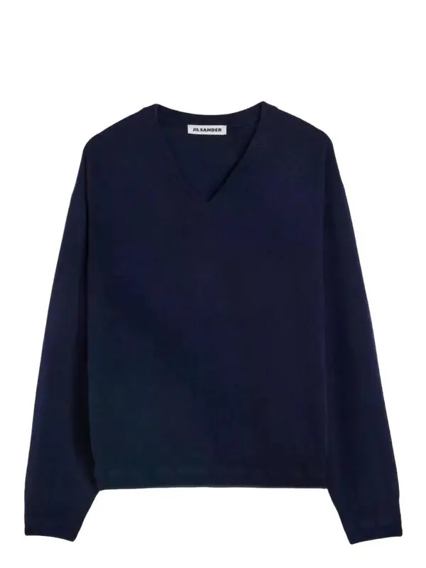 JIL SANDER Cashmere V-neck Sweater - Blue