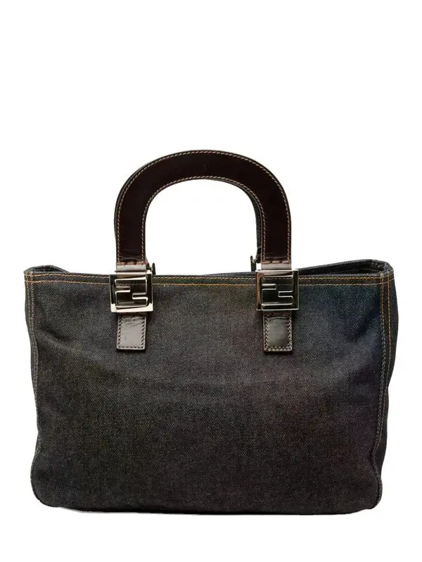 Fendi 2000-2010 Denim Twins Tote Bag - Blue