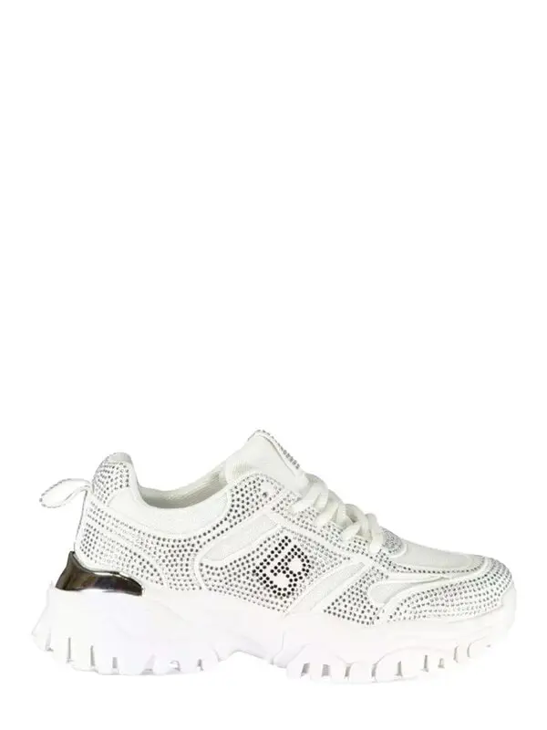 LAURA BIAGIOTTI Rhinestone-embellished Chunky Sneakers - White