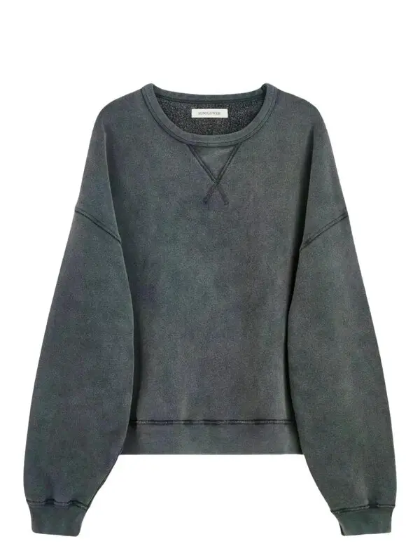 SUNFLOWER Cropped Washed-fleece Sweater - Grey