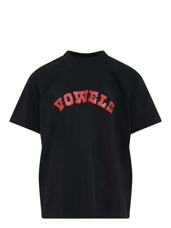 VOWELS Cowboy Logo-print Cotton T-shirt - Black