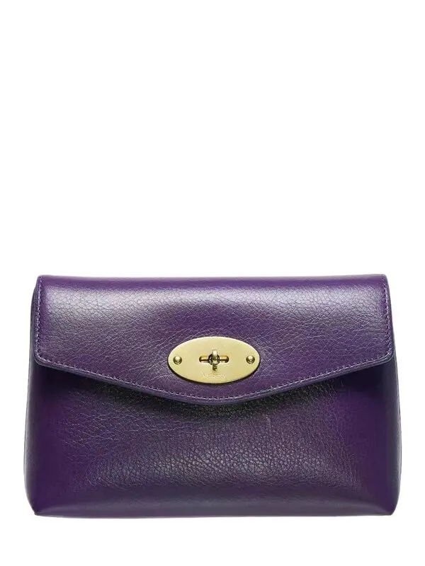 Mulberry Darley Postman's Lock Leather Pouch - Purple