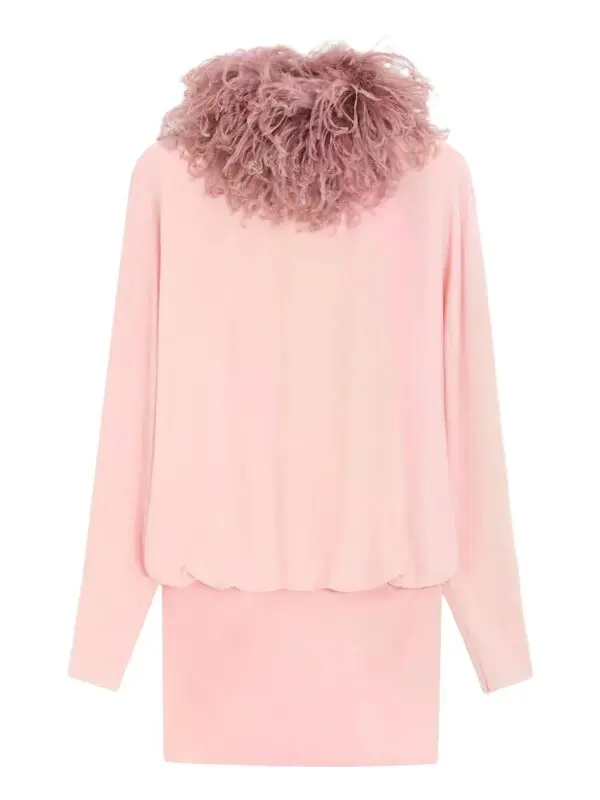 Valentino Garavani Feather-trim Georgette Mini Dress - Pink