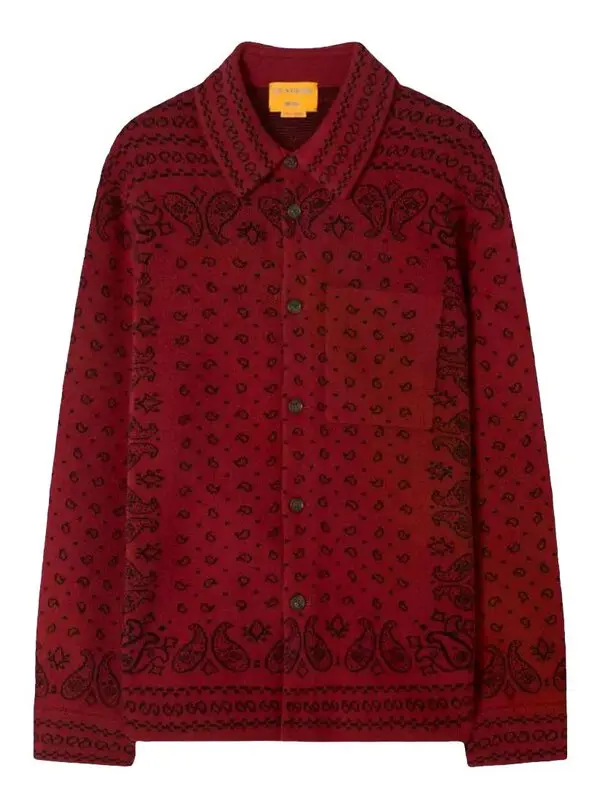 Guest In Residence Paisley-print Cashmere Shirt - Red
