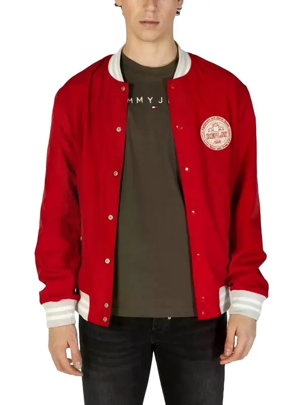 REPLAY Logo-patch Bomber Jacket - Red