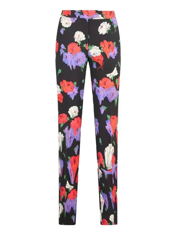 Moschino Floral-print Trousers - Black