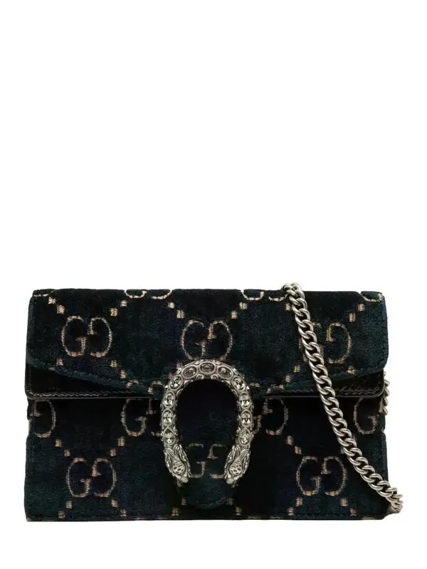 Gucci 2000-2015 Mini Gg Velvet Dionysus Crossbody Bag - Blue