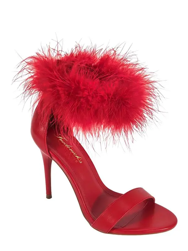 Frederick's Of Hollywood Raquel Feather Stiletto Heel - Red