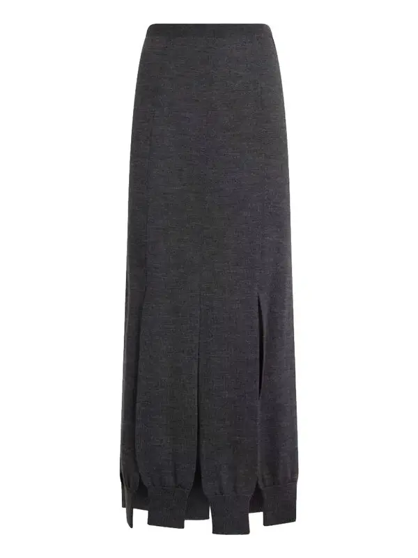 Moschino Slit-detail Maxi Skirt - Grey