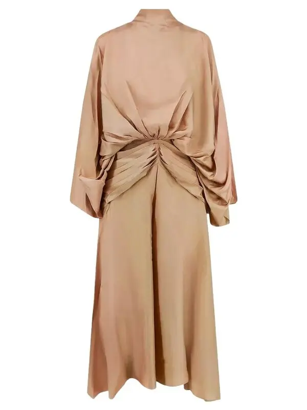 Zimmermann Valiant Draped Silk Midi Dress - Neutrals