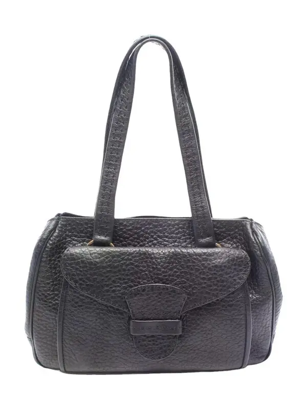 Prada 2000s Grained Leather Tote Bag - Black