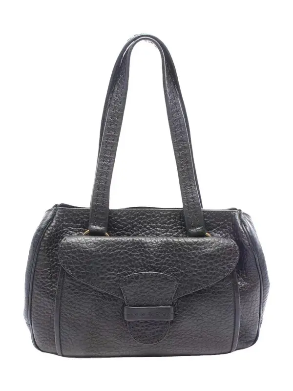 Prada 2000s Grained Leather Tote Bag - Black