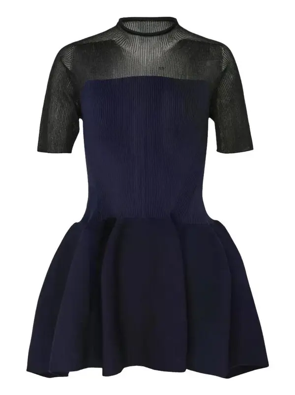 CFCL Sheer-panel Flared-skirt Sweater - Blue