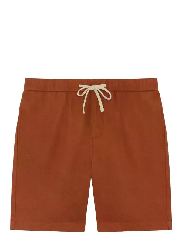 Frescobol Carioca Felipe Twill Linen Shorts - Brown