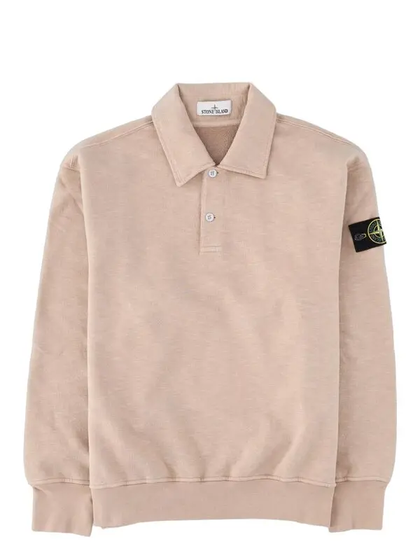 Stone Island Stone-inspired Knit Polo Shirt - Beige