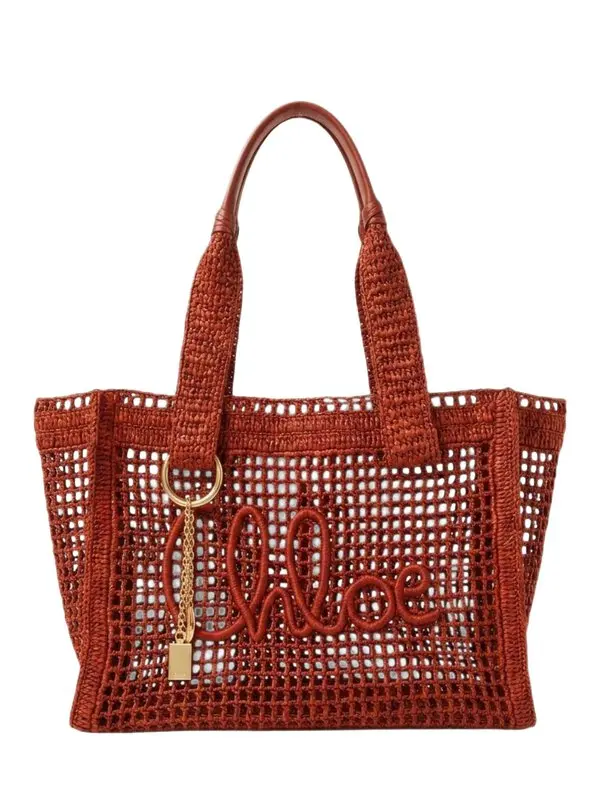 Chloé Open-knit Logo Tote Bag - Gingerred