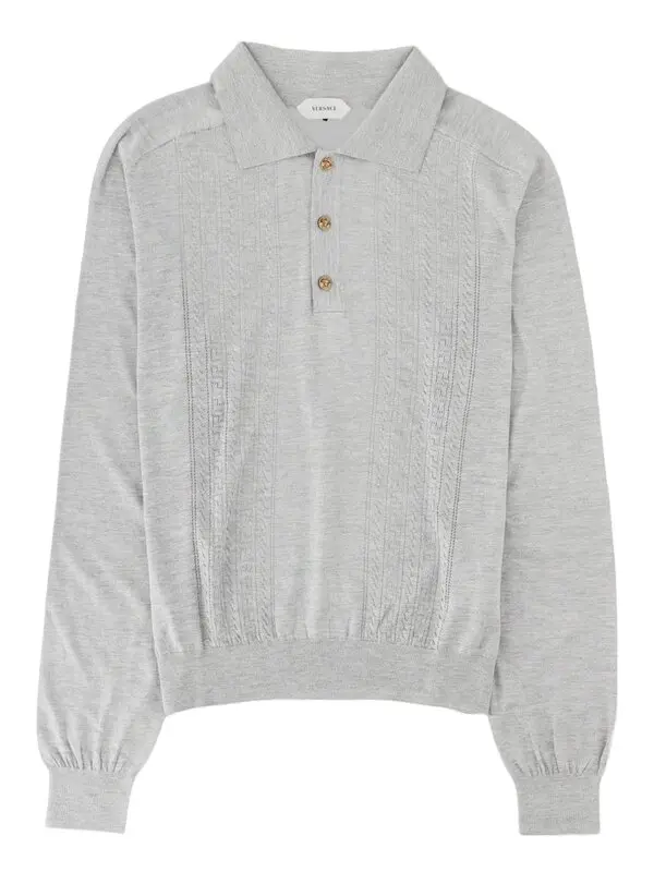 Versace Medusa-emblem Knit Sweater - Grey