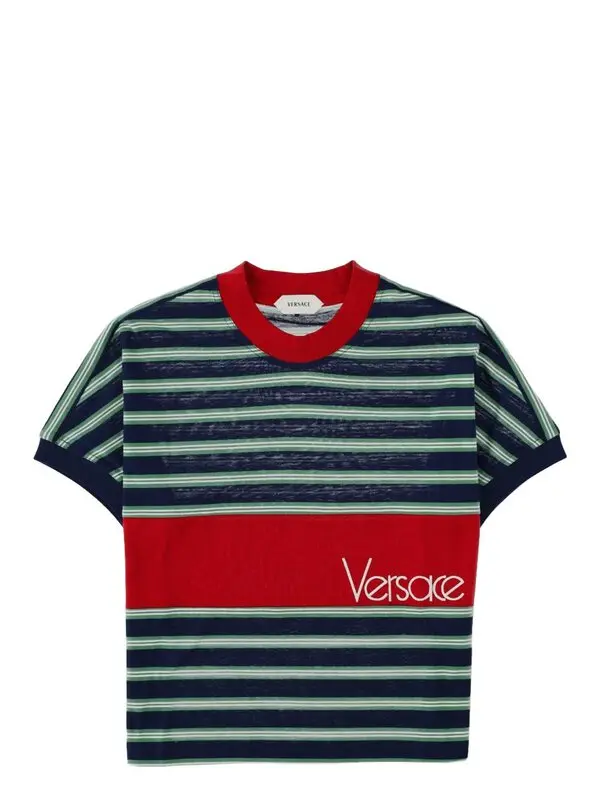 Versace Multicolored Cotton T-shirt Made In Italy - Multicolour