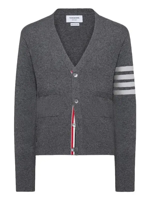 Thom Browne Classic V-neck Cardigan With 4-bar Stripe - 038