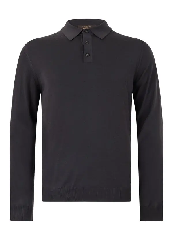 SLOWEAR Wool Polo Sweater - Grey