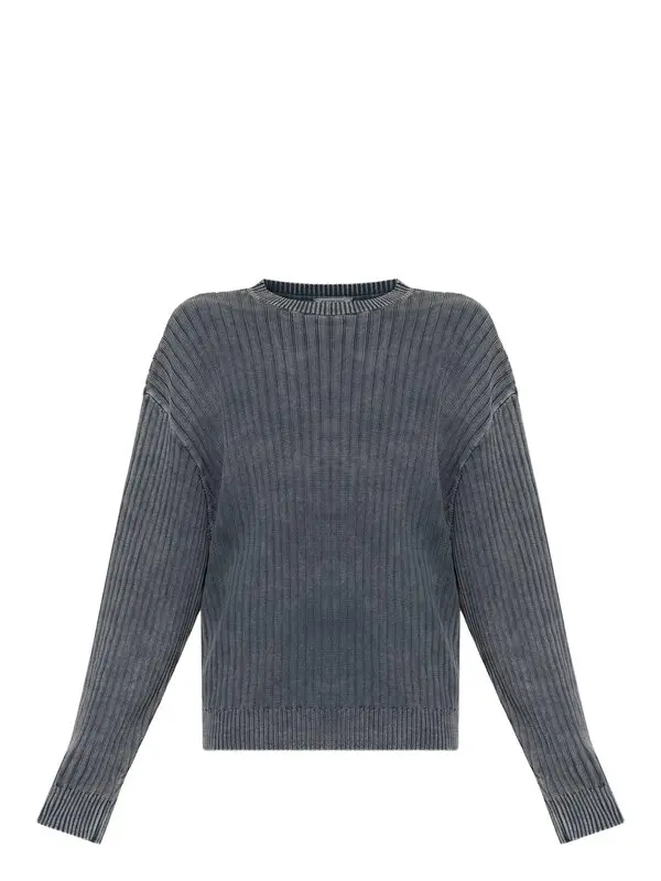 Balenciaga Ribbed Knit Crewneck Sweater - Lightblue