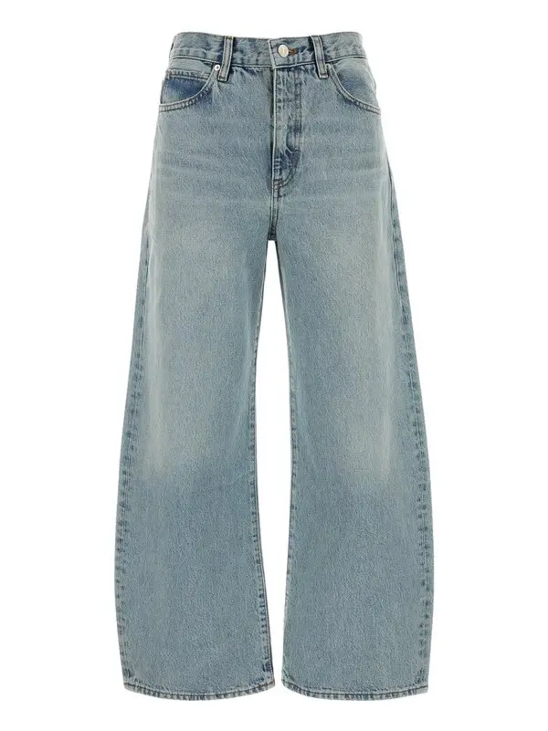 FRAME Wide-leg Bow Jeans In Cotton Denim - Denim Blue