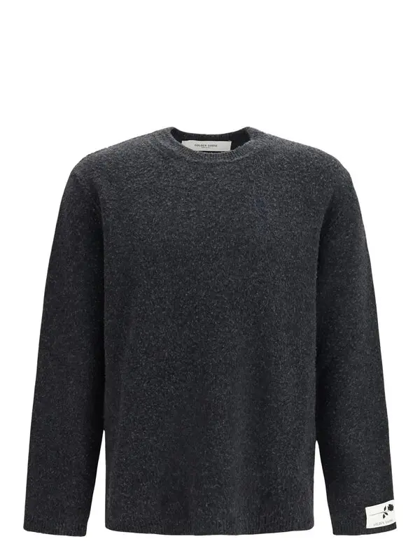 GOLDEN GOOSE Journey Merino Wool Sweater With Patch Detail - Grey