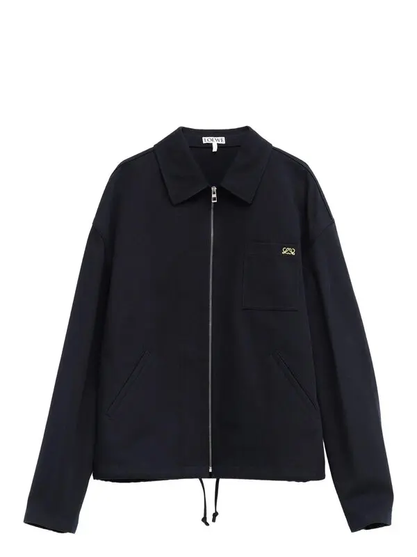 Loewe Zip Front Jacket With Patch Pocket - Darknavy