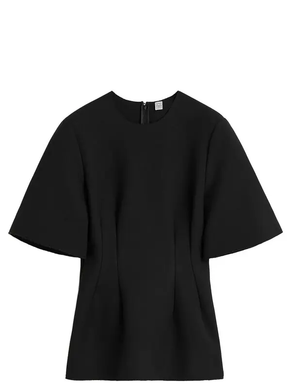 TOTEME Sculptural Scuba Mini Top - Black