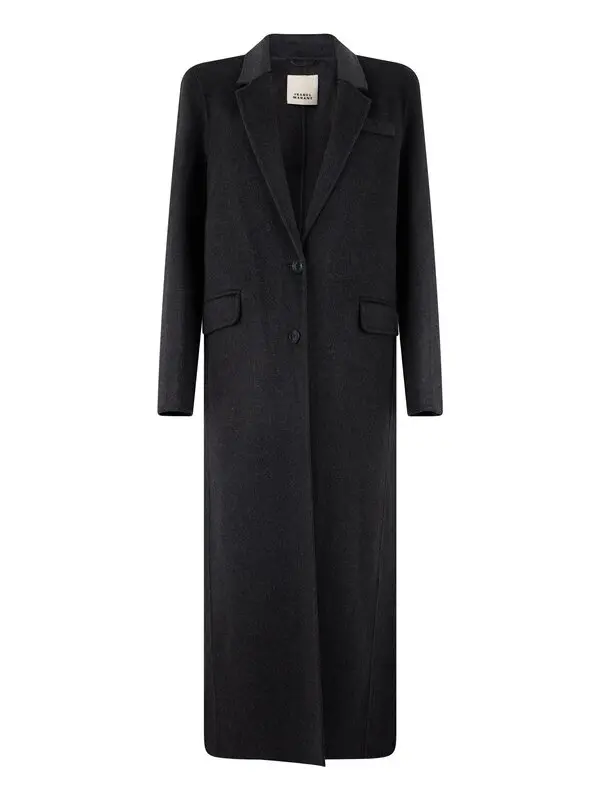 Isabel Marant Étoile Long Wool-cashmere Open-front Jacket - Black