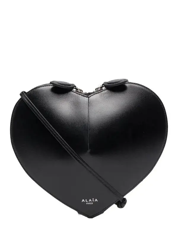 Alaïa Style Coeur Calfskin Mini Handbag - Noir