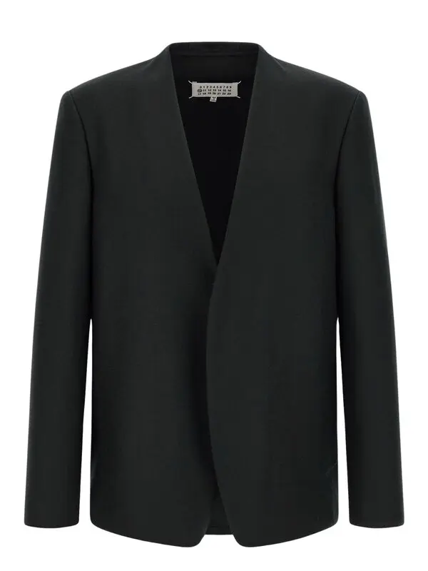 MAISON MARGIELA Collarless Tailored Jacket - Black
