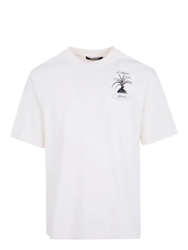 Jacquemus Regular-fit Crew Neck Graphic Print Cotton T-shirt - White