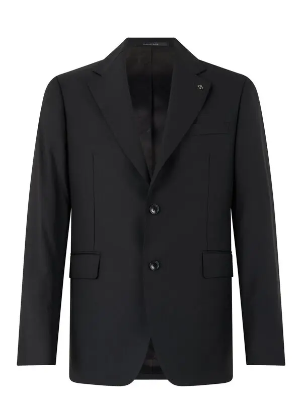 Tagliatore Single-breasted Suit In Virgin Wool, Lapel Jacket With Trousers - Black
