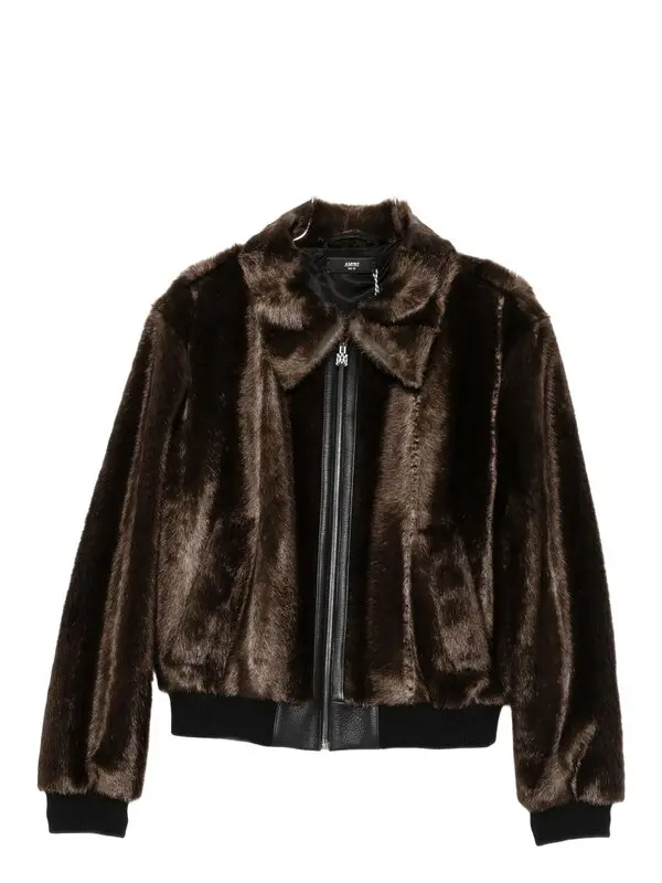 Amiri Faux Fur Blouson Jacket - Husk