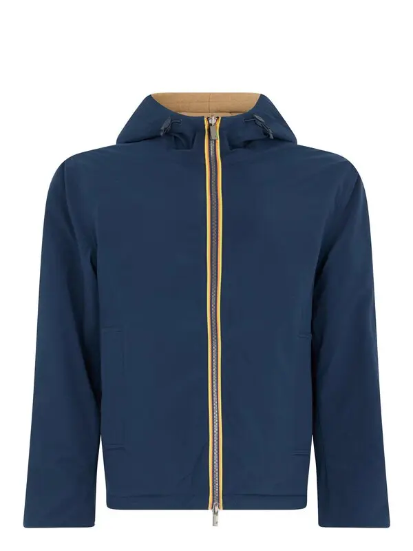 K-WAY Claude Hooded Zipper Jacket For - Blue