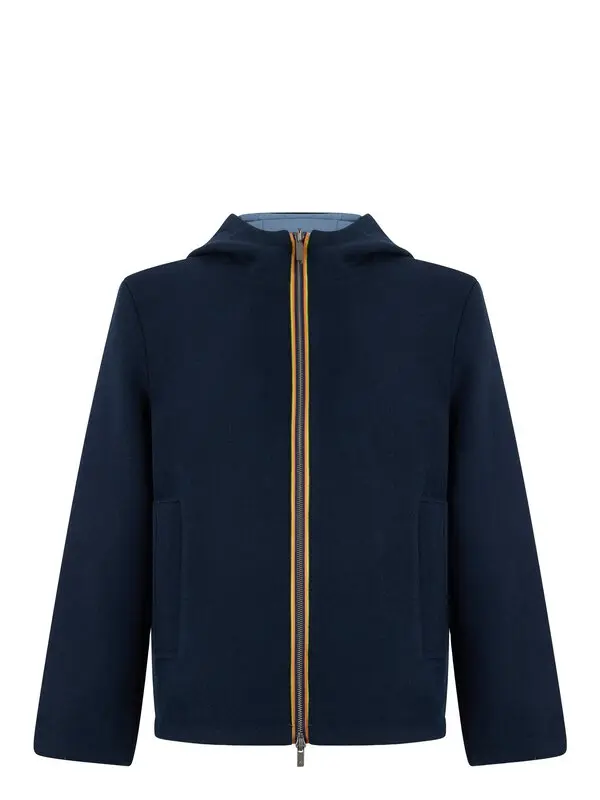K-WAY Claude Hooded Lightweight Zip Jacket - Blue