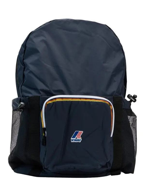 K-WAY Le Vrai 4.0 Michel Backpack With Adjustable Straps And Top Zip Closure - Blue