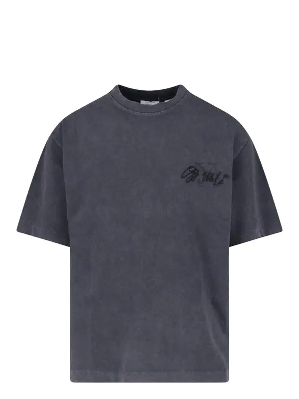 Off-White Vintage-style Cotton Mini Tee - Black