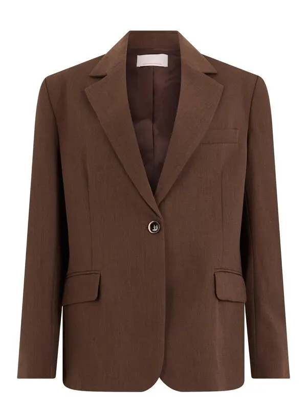 NINE:INTHE:MORNING Loose Fit Wool Blazer With Lapel Collar And Two Pockets - Brown