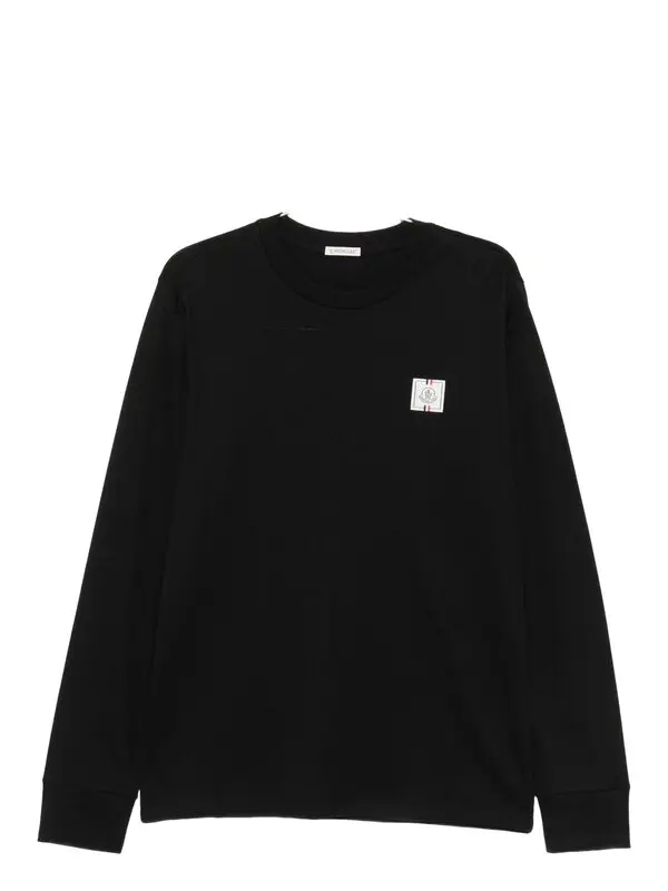 Moncler Long Sleeve Logo T-shirt - Black