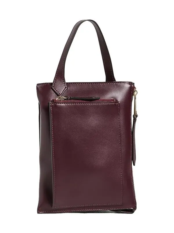 TWP Leather Accordion Clutch - Mid Ginger