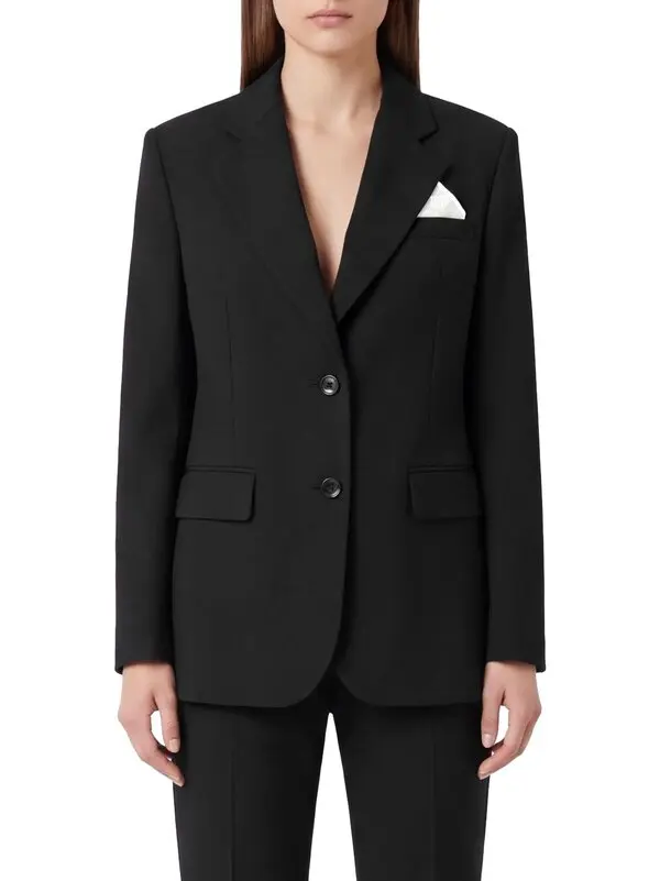 Elisabetta Franchi Single-breasted Cropped Crêpe Blazer With Lapel Collar - Black