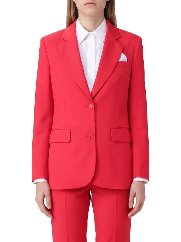 Elisabetta Franchi Single-breasted Cropped Crêpe Blazer With Lapel Collar - Red