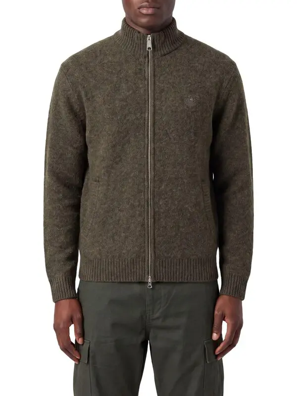 Carhartt Work In Progress Curtis Wool Blend Turtleneck Zip-up Cardigan - Green
