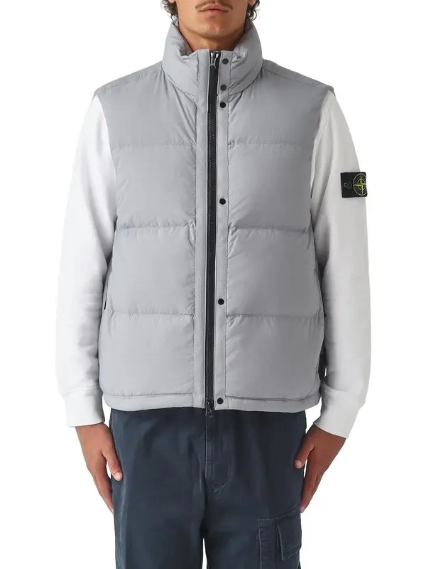 Stone Island Padded Water-repellent Cordura® Nylon Vest With Funnel Neck - Dust