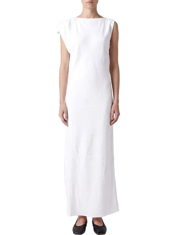 Jacquemus One-shoulder The Drap Longue Gown In Viscose Blend - White