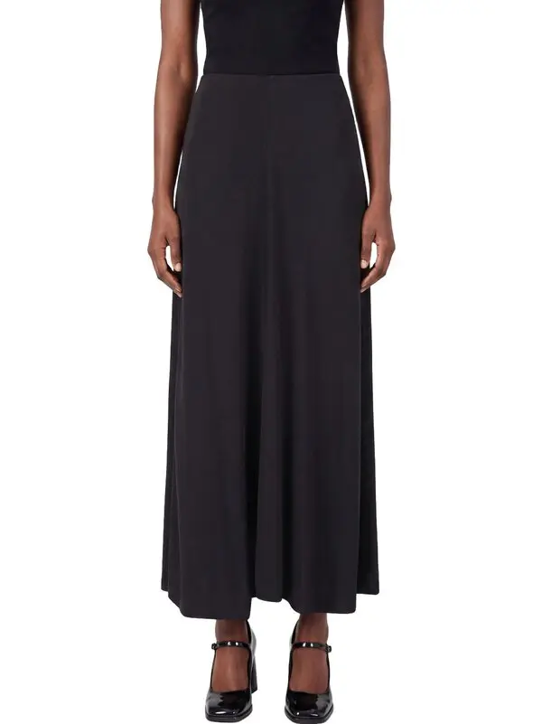 TOTEME High-waisted Slim Fit Midi Skirt In Jersey With Elastic Waist - Black