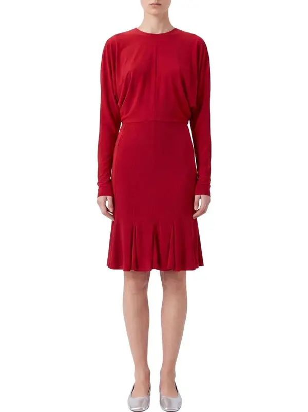 Jacquemus La Robe Losange Long-sleeved Mini Dress In Jersey - Red