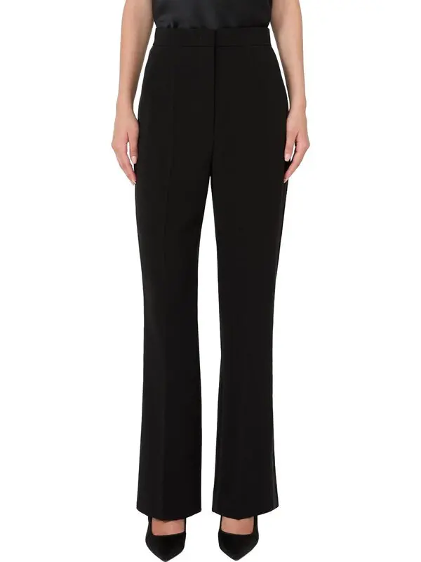 Max Mara Crêpe High-waisted Skinny Trousers - Black